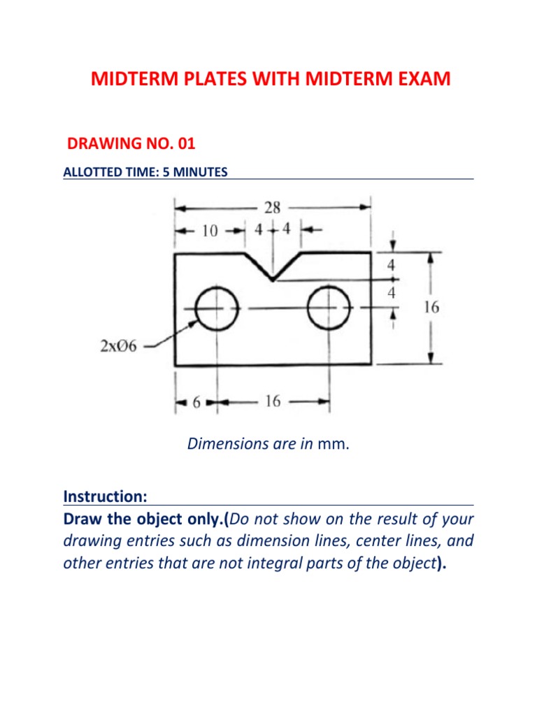 Midterm Plates With Midterm Exam: Drawing No. 01 | PDF