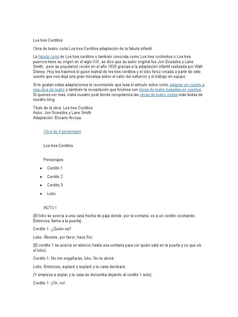 Los Tres Cerditos Pdf