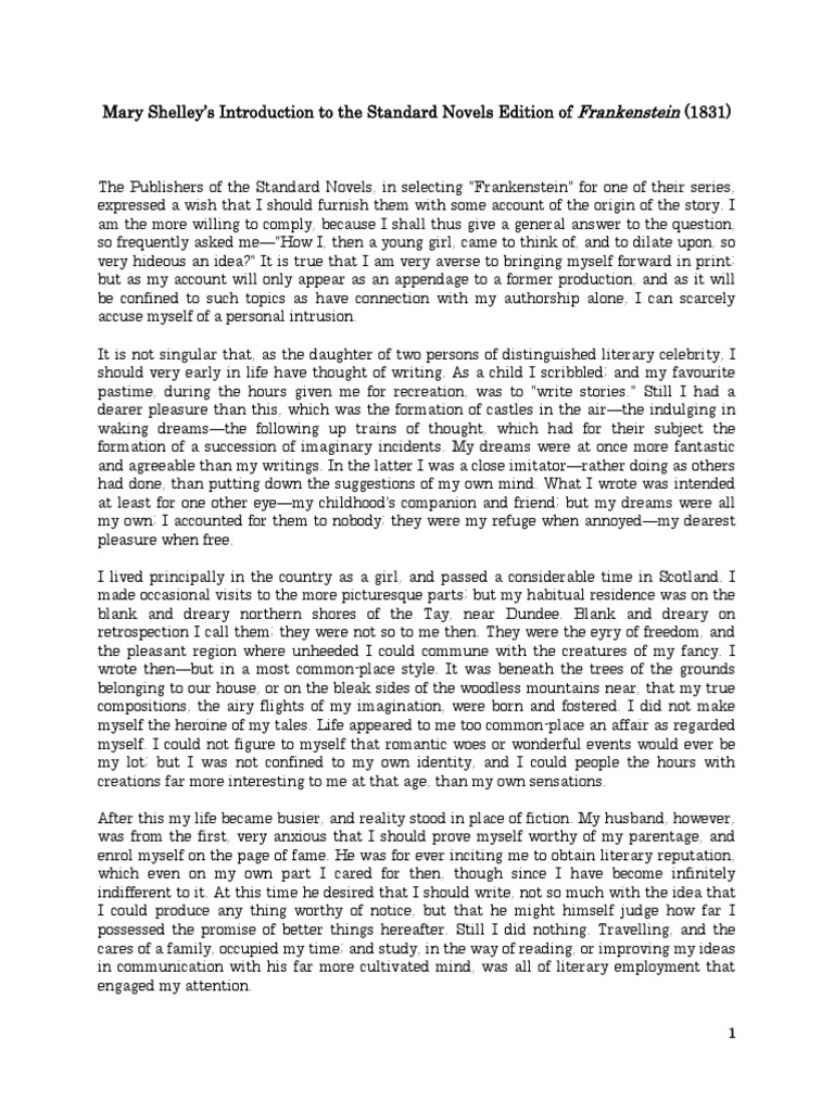 Frankenstein - Introduction - 1831 | PDF | Frankenstein | Ghosts