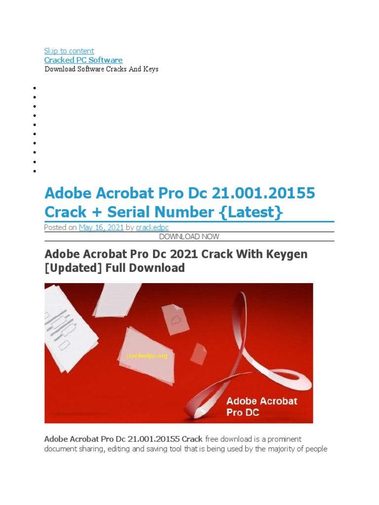 Adobe Acrobat Pro DC 21.001.20155 Crack + Serial Number (Latest ...