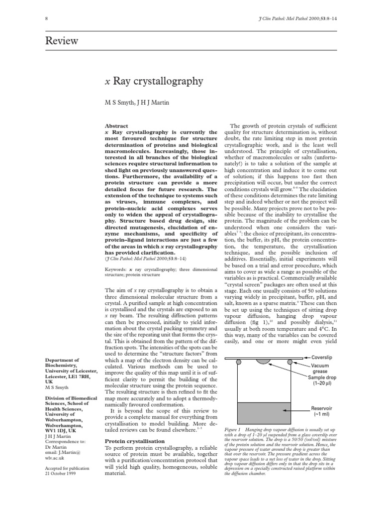 X Ray Crystallography | PDF | X Ray Crystallography | Proteins