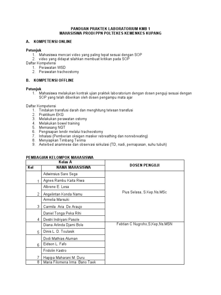 Panduan Praktek Laboratorium KMB 1 - 2021-1 | PDF