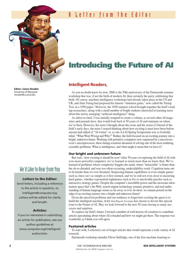 Introducing The Future of AI: A Letter From The Editor | PDF ...