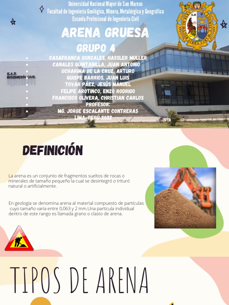 Características y Usos de Arena Gruesa | PDF | Arena | Hormigón