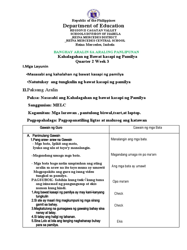 Detailed Lesson Plan in Araling Panlipunan 1 2ND Quarter | PDF