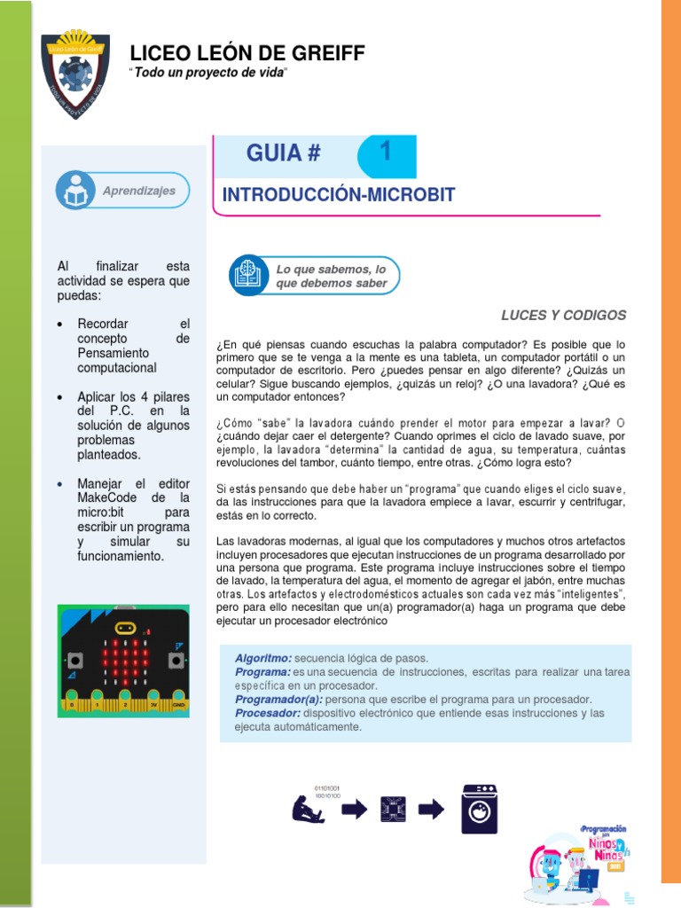 Guia # 1 Int Microbit | PDF | Unidad Central de procesamiento | Lenguaje de programación