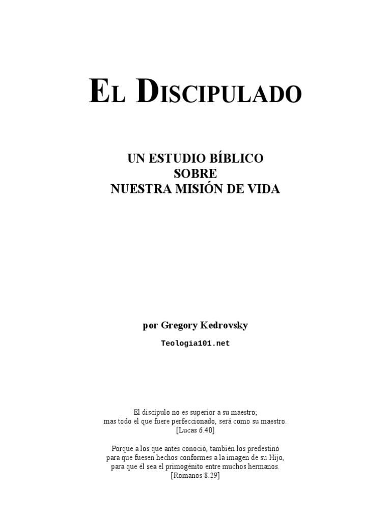 Serie 00 El Discipulado Biblico Hombres | PDF | Cristo (título) | Salvación