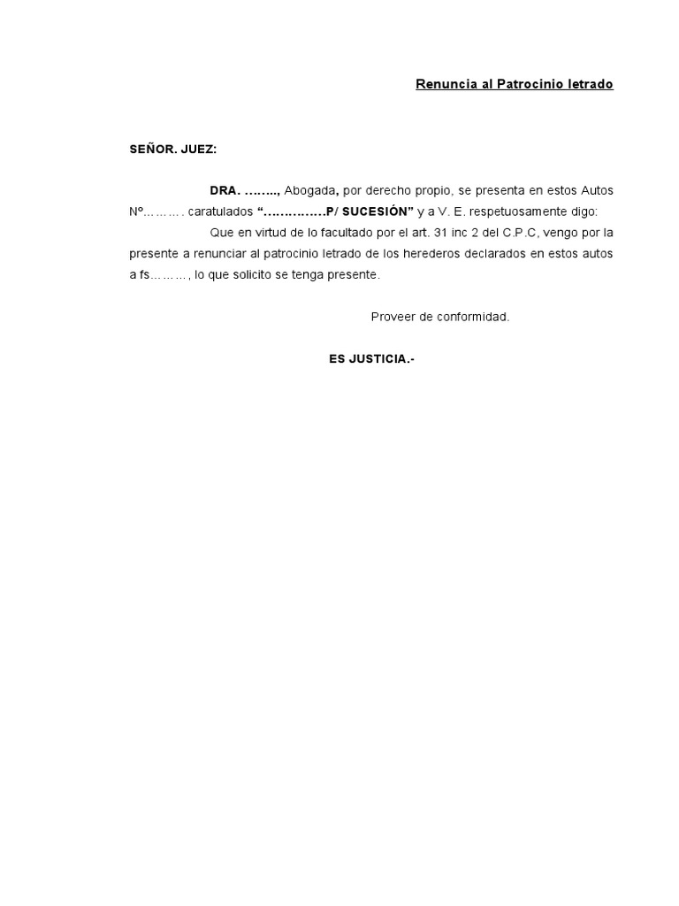 Renuncia Patrocinio Letrado | PDF