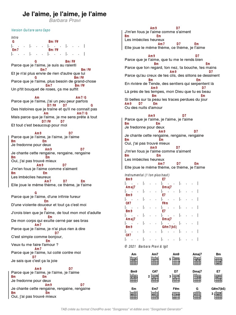 Barbara Pravi Je Laime | PDF