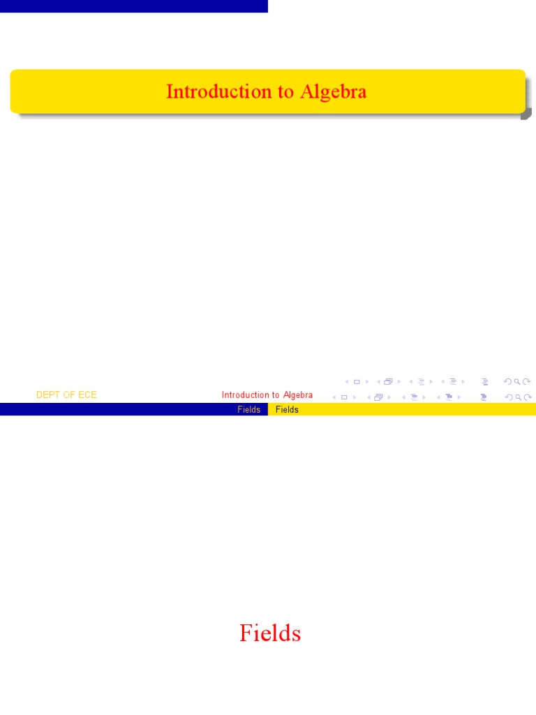ITC Algebra 2 Fields | PDF | Field (Mathematics) | Group (Mathematics)