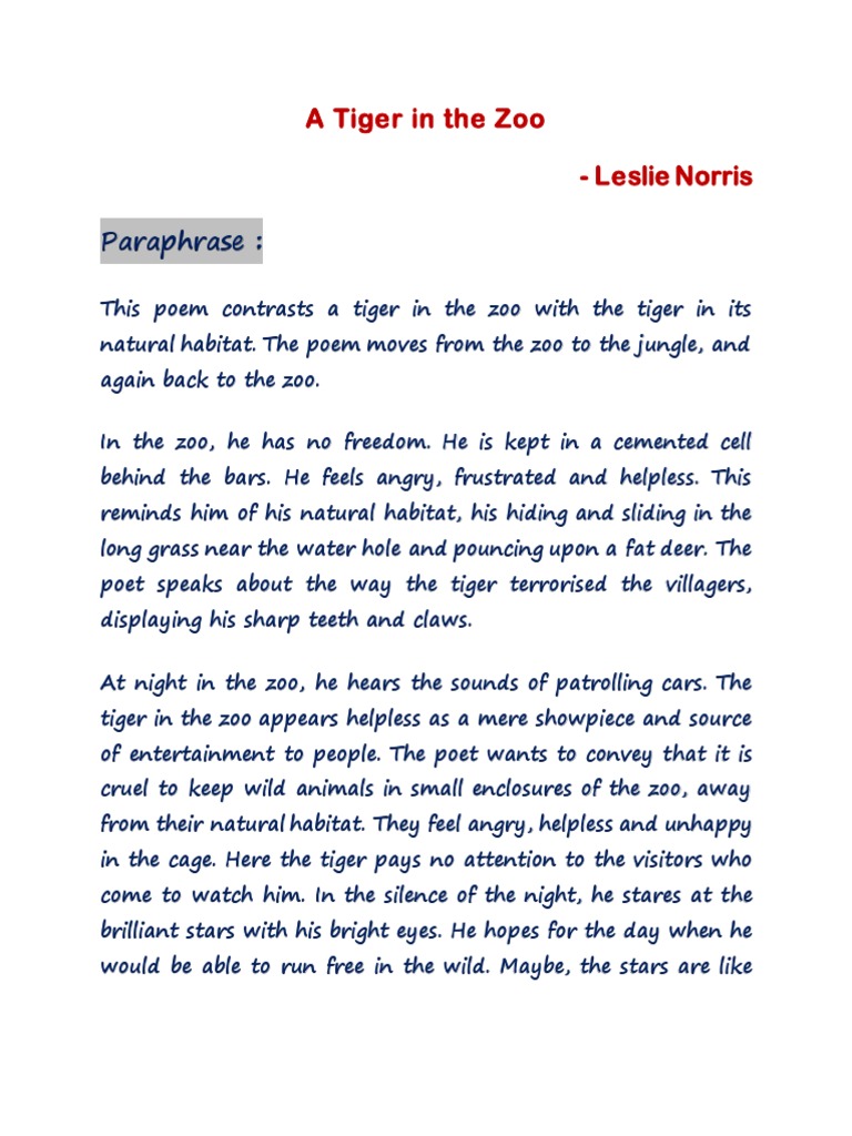 A Cry for Freedom: Contrasting the Caged Tiger's Miserable Zoo Life ...