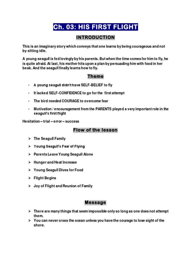 His First Flight-Notes | PDF