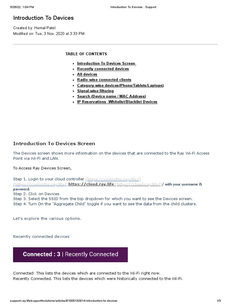 Introduction To Devices - Support | PDF | Wi Fi | Mac Os