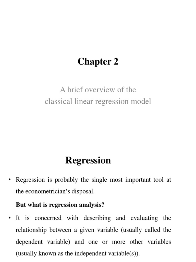 Chapter 2 | Download Free PDF | Ordinary Least Squares | Estimator