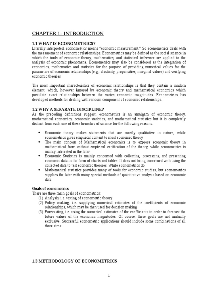 Econometrics Chapter 1 7 2d AgEc 1 | PDF | Econometrics | Ordinary ...