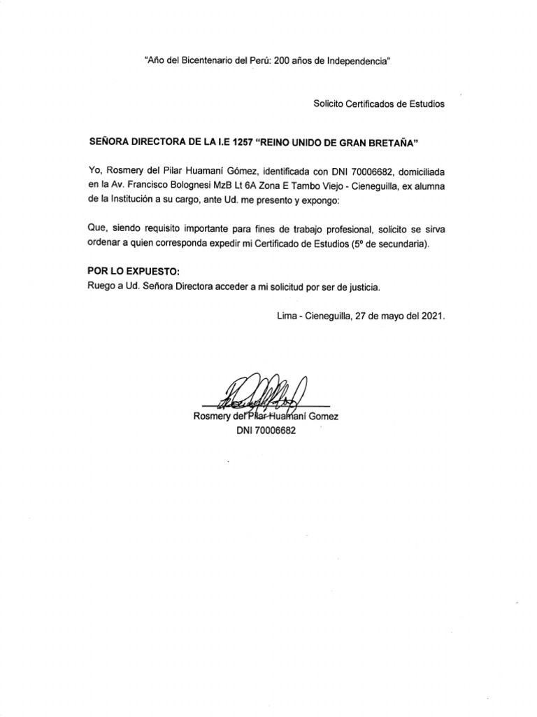 FUT Solicitud Certificado de Estudios | PDF