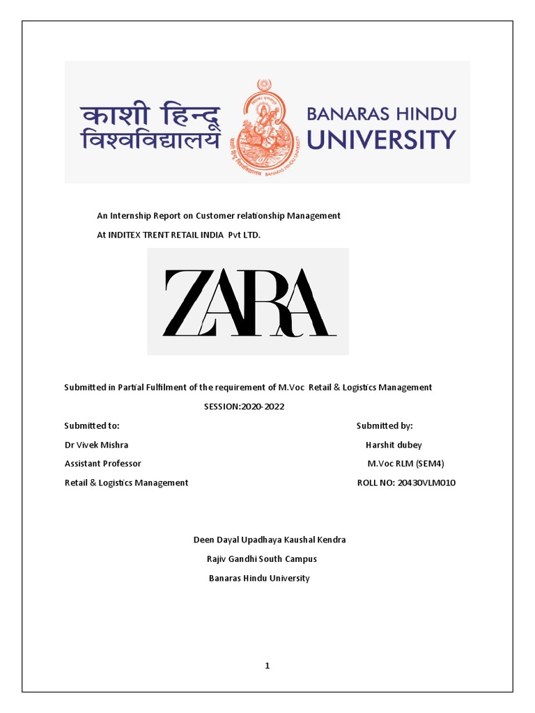 Zara CRM Internship Report 2021 | PDF | Customer Relationship ...
