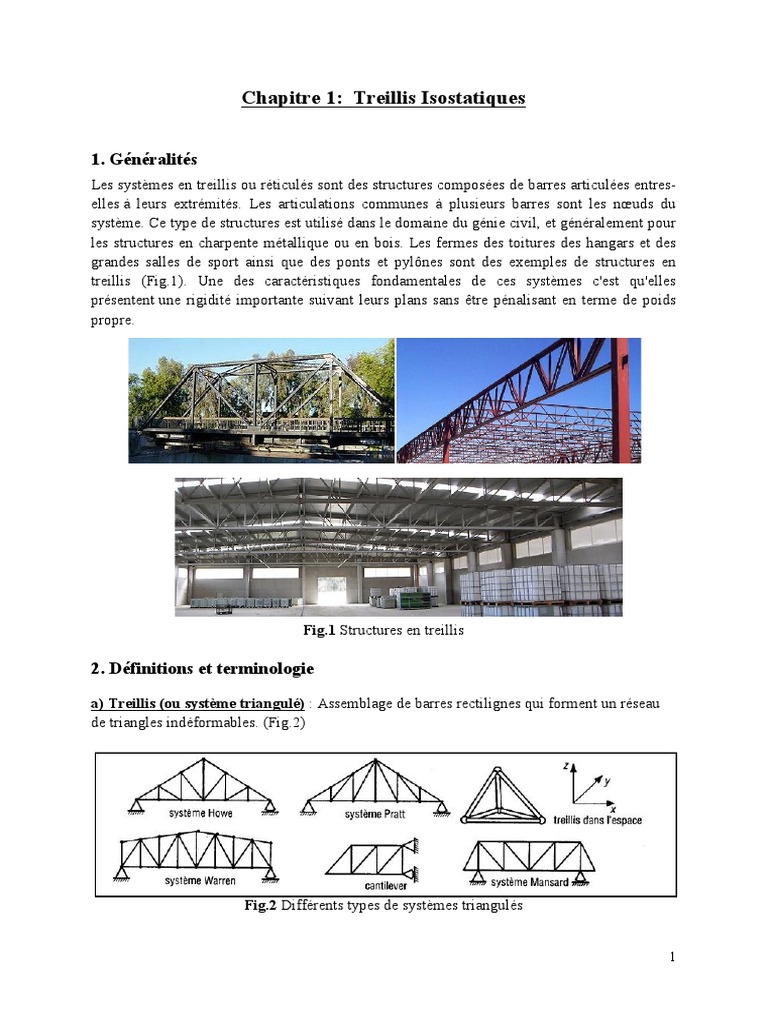 Exercices Corrigés sur Treillis Isostatiques | PDF