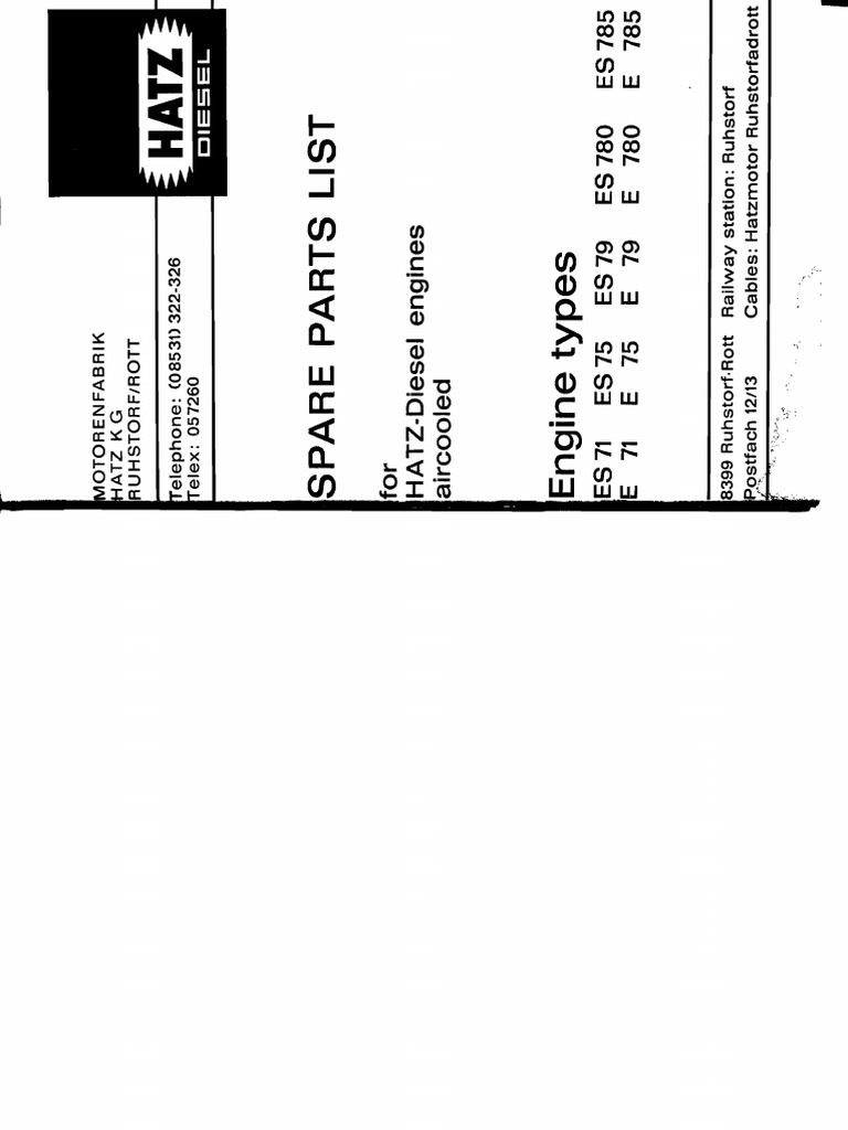 Hatz-Diesel-Engine-Spare-Parts-List | PDF