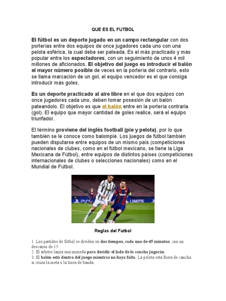 Que Es El Futbol | PDF | Asociación de Futbol | Juegos de pelota