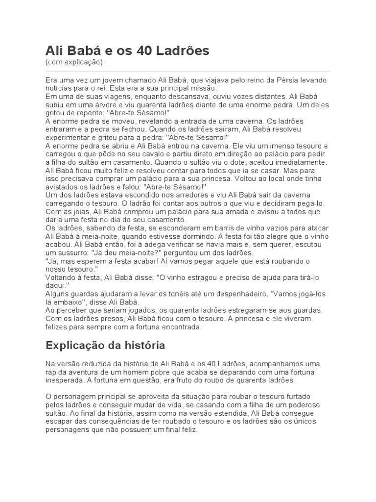 Ali Baba e Os 40 Ladrões | PDF