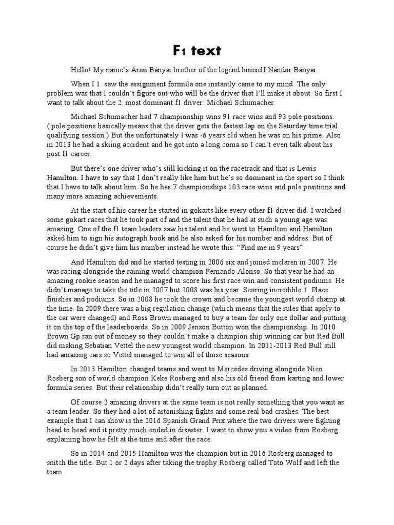 F1 Text | PDF | Formula One | Automotive Events
