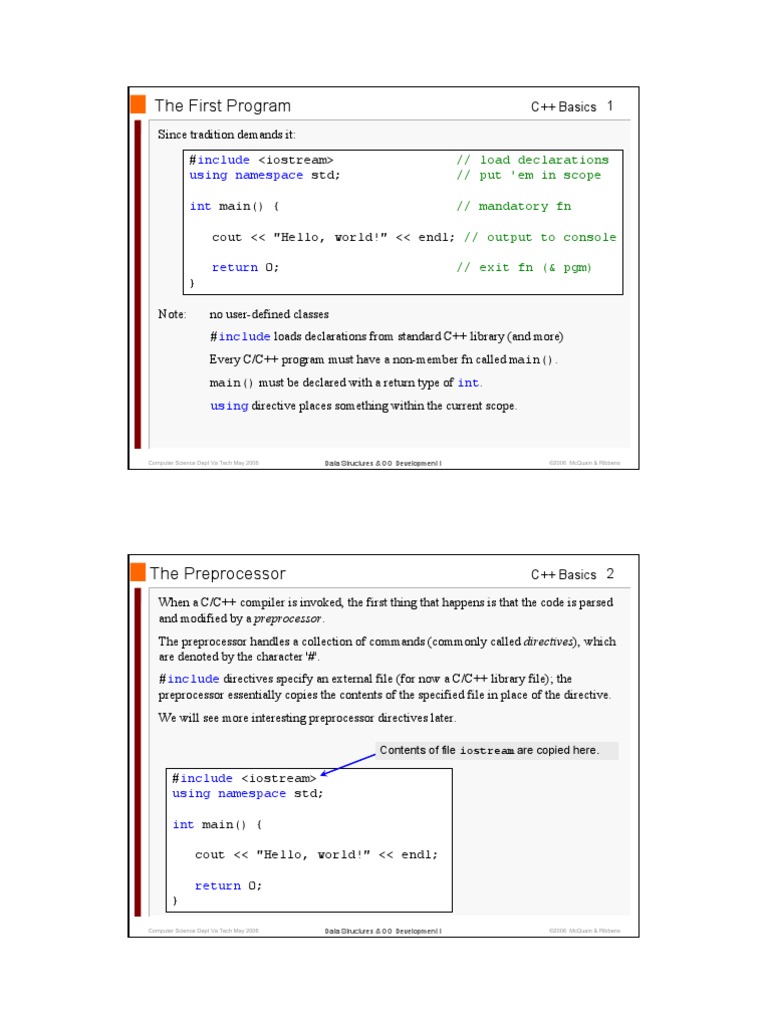 The First Program: Include Using Namespace Int | PDF | Data Type | C++