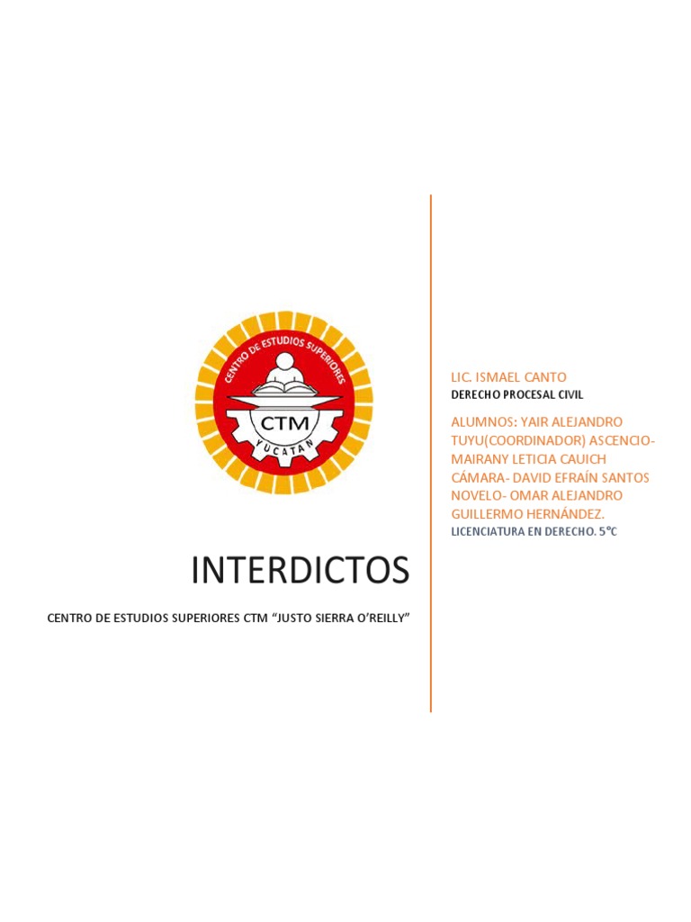 Análisis comparativo de los diferentes tipos de interdictos en Derecho ...