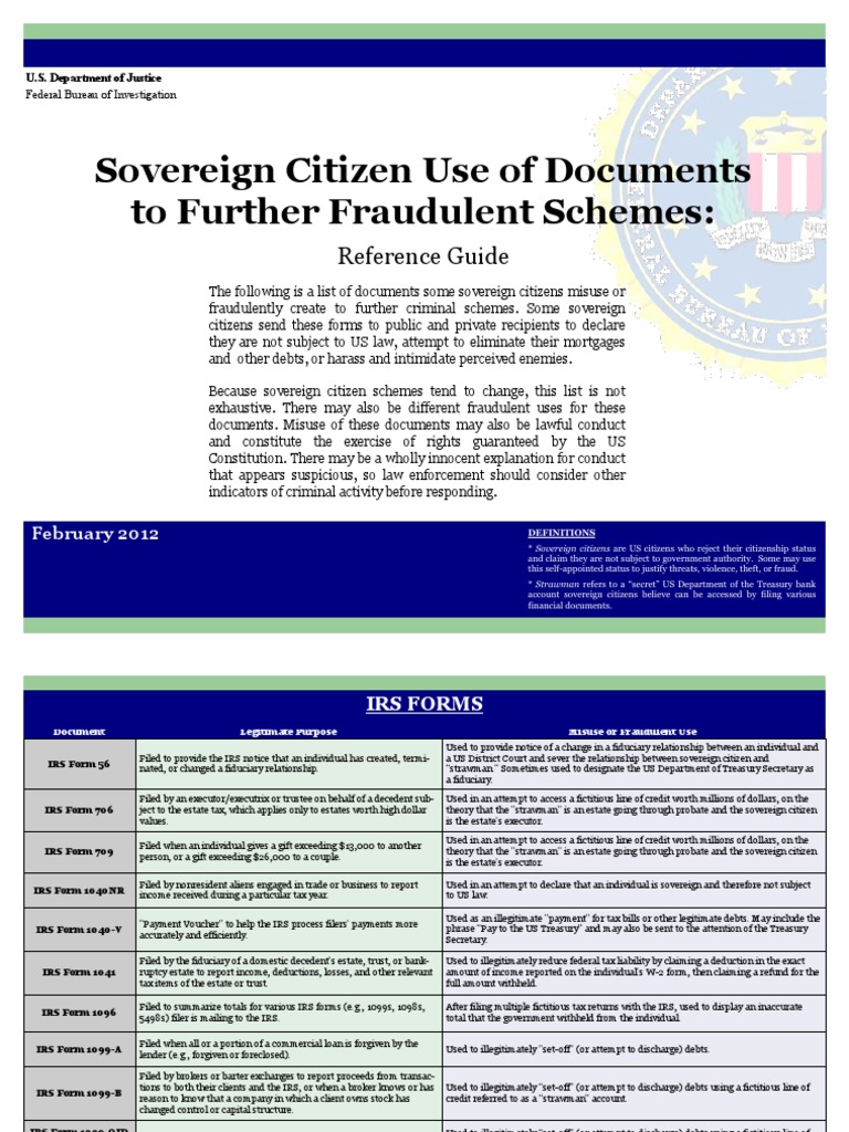 Sovereign Citizen Document Misuse Guide | PDF | Mortgage Law | Deed