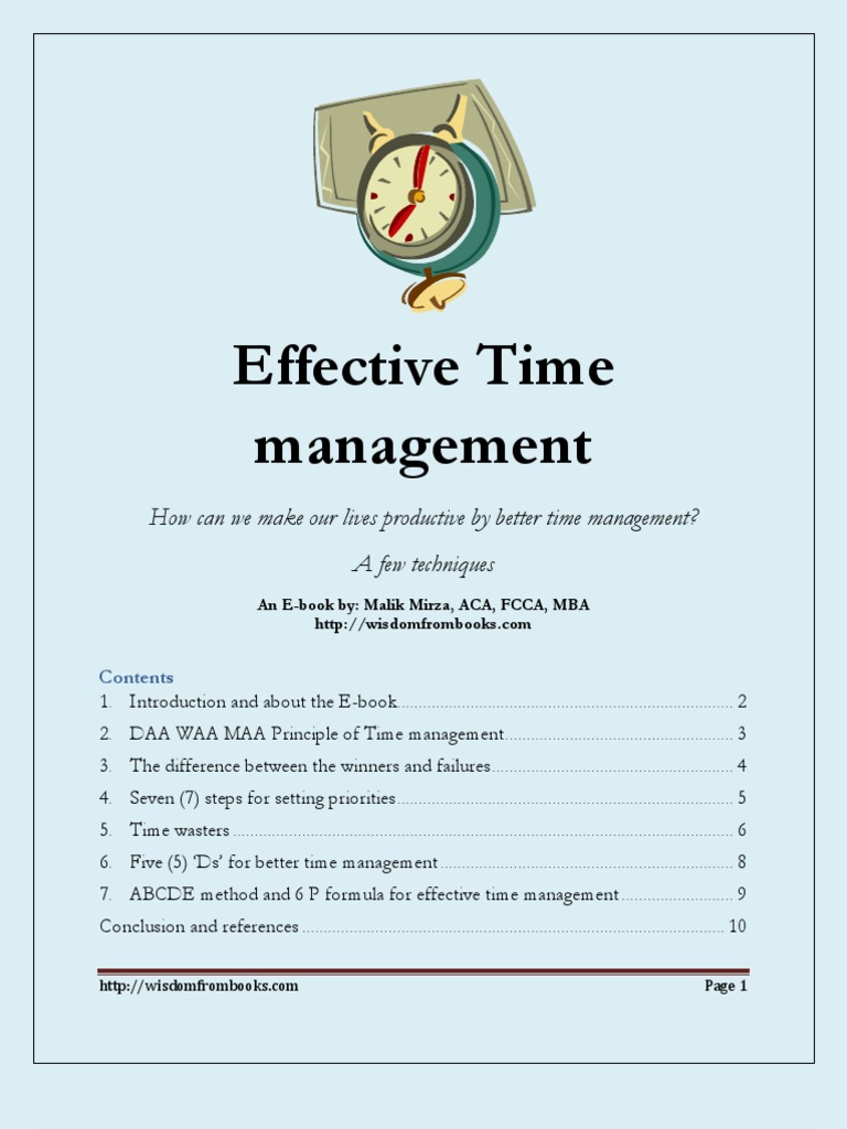 Effective Time Management E Book | PDF | Time Management | Professional ...