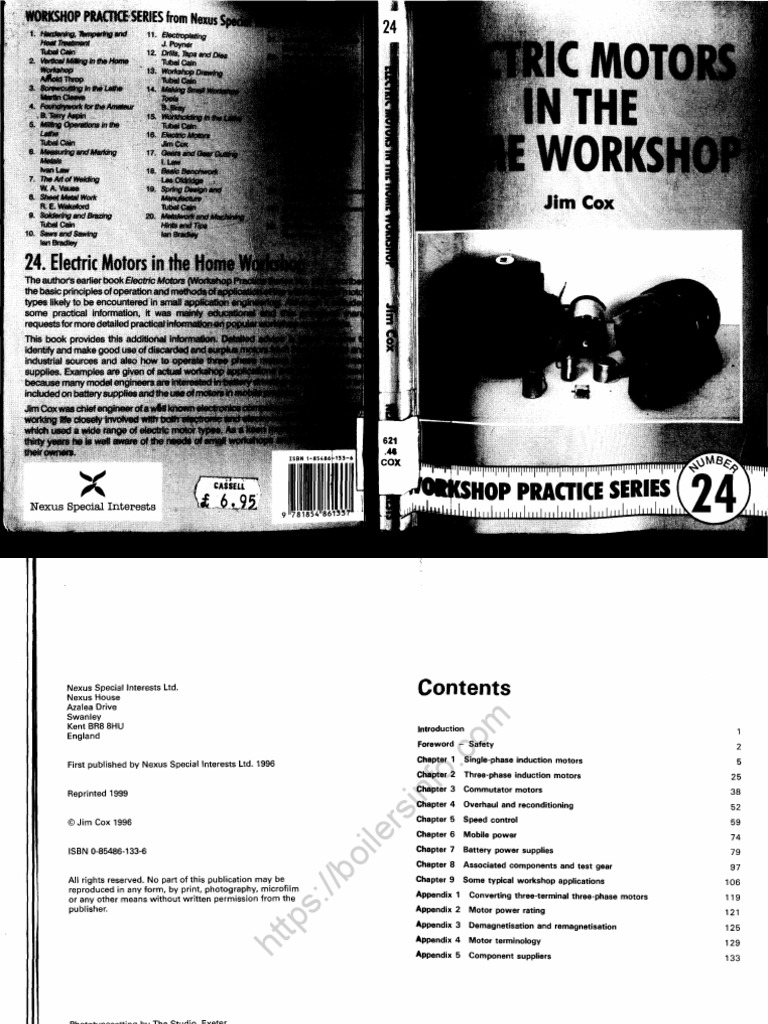WORK-Workshop Practice Series 24 - Electric Motors in The Home Workshop ...