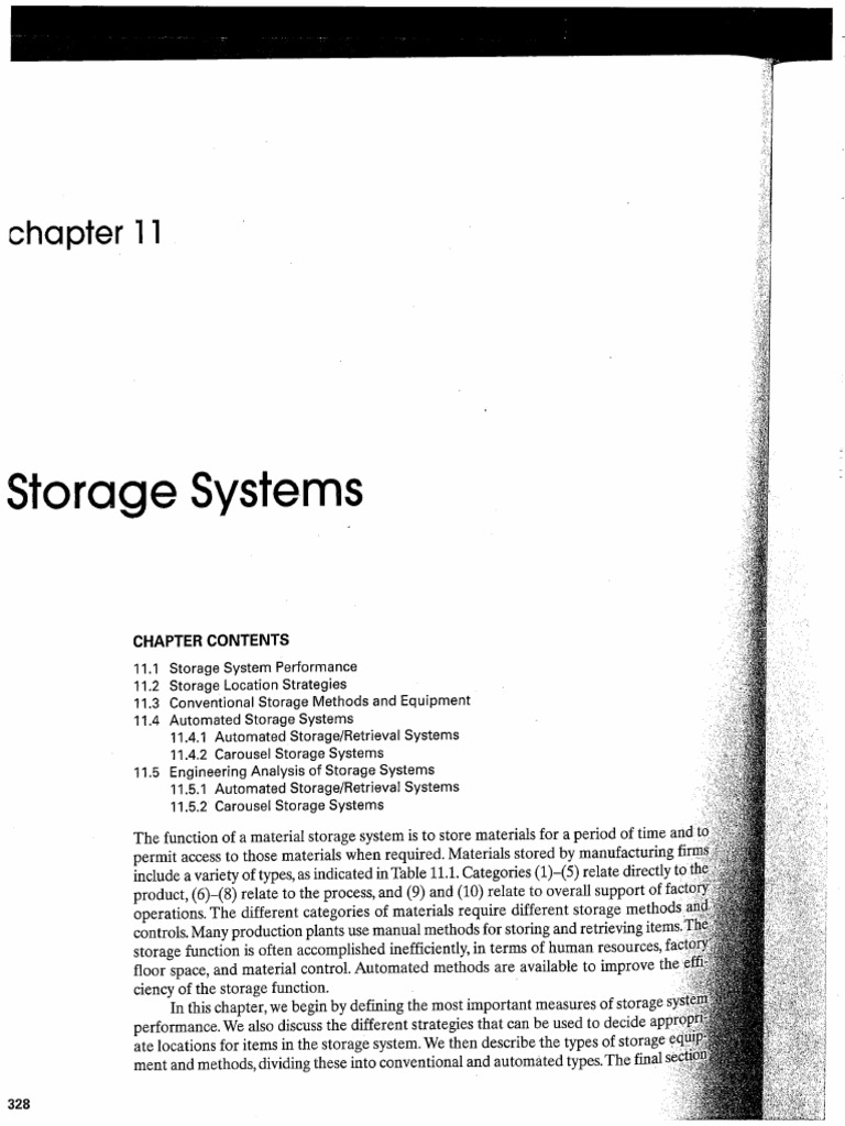 Storage Systems CHAPTER CONTENTS Storage | PDF | Warehouse | Inventory