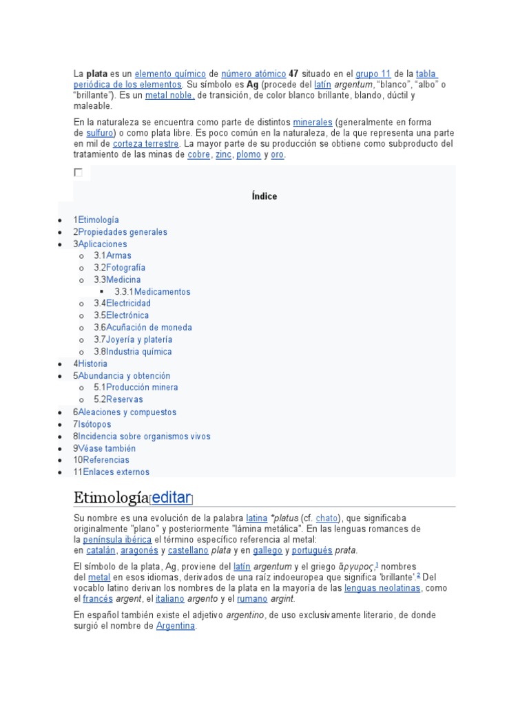 Propiedades y usos de la plata | PDF | Plata | Átomos
