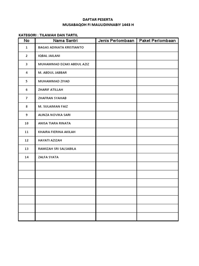 Perlombaan Musabaqoh | PDF