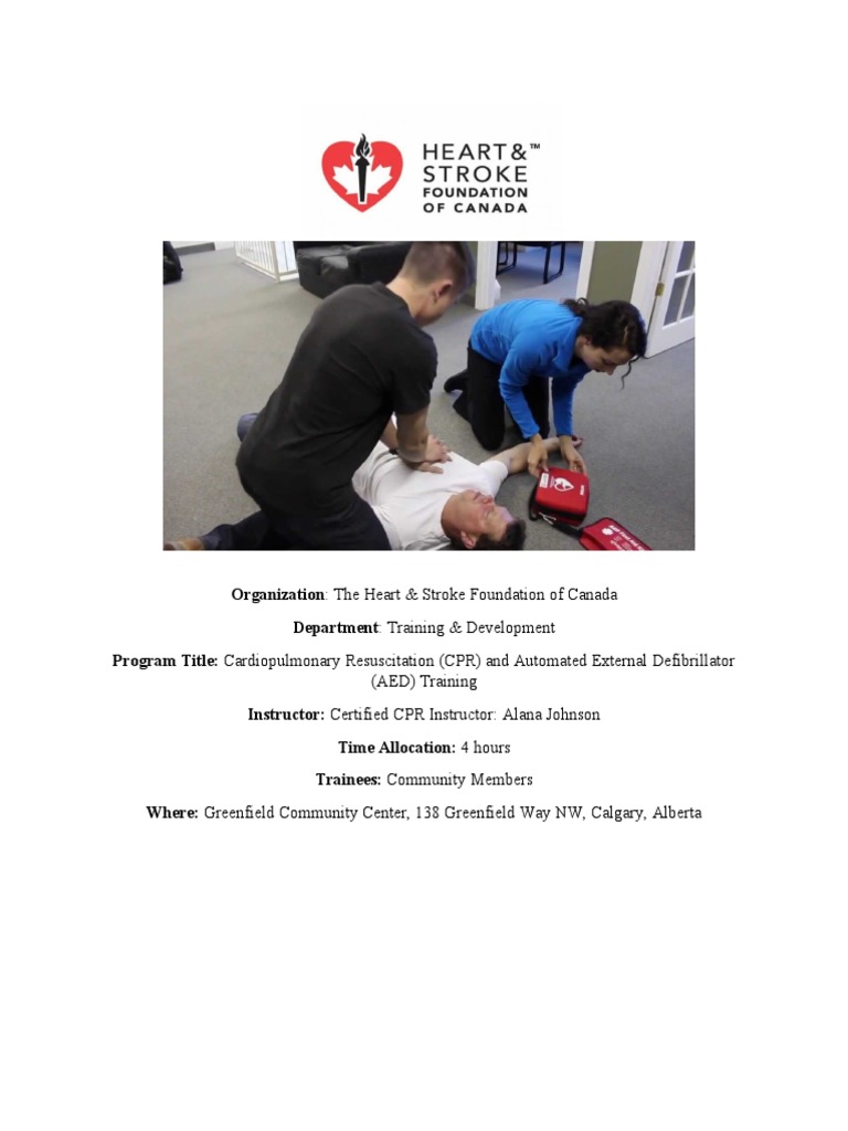 Lesson Plan | PDF | Cardiopulmonary Resuscitation | Cardiac Arrest