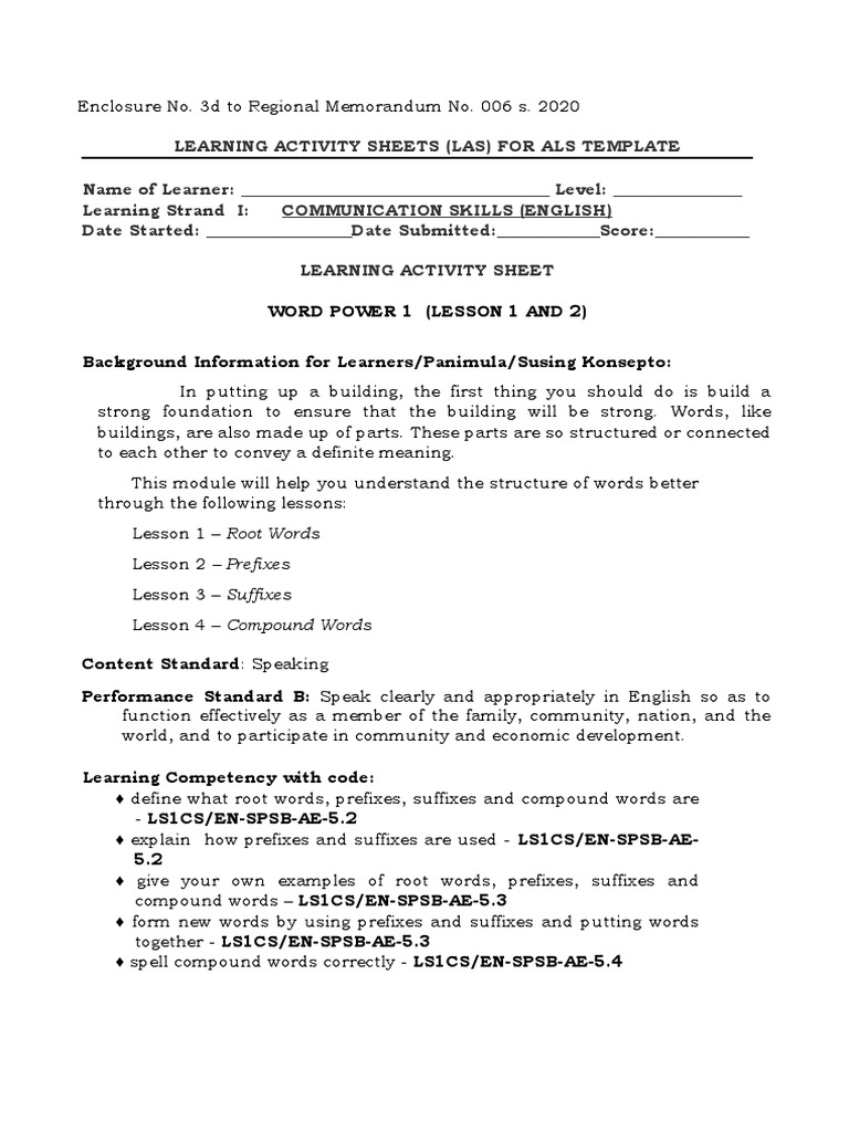 LS1 ENLISH Word-Power-1 | PDF | Word | English Language