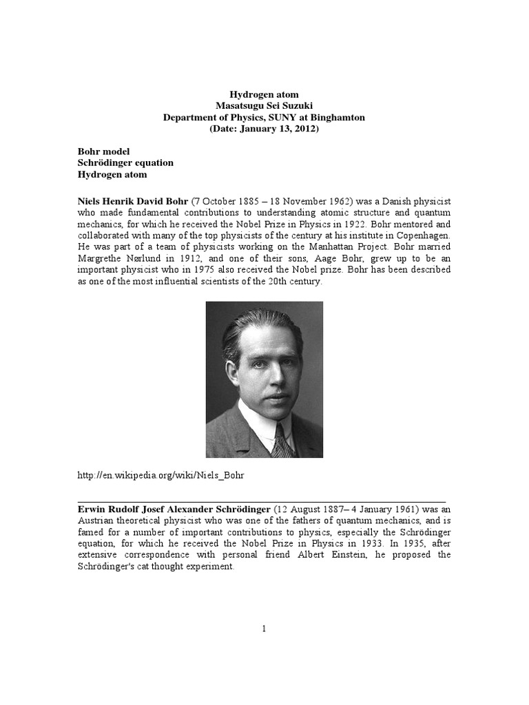 22 Hydrogen Atom | PDF | Niels Bohr | Physics