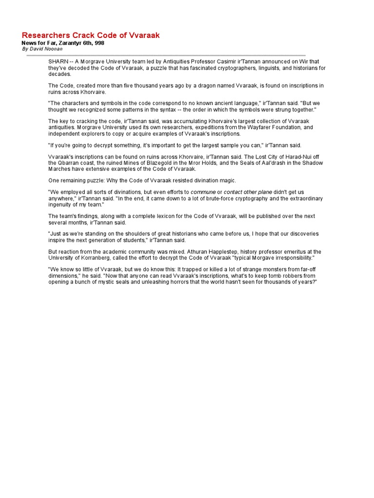 056 Sharn Inquisitive - Crown Names Ir'saldivar To Dark Lantern Post ...