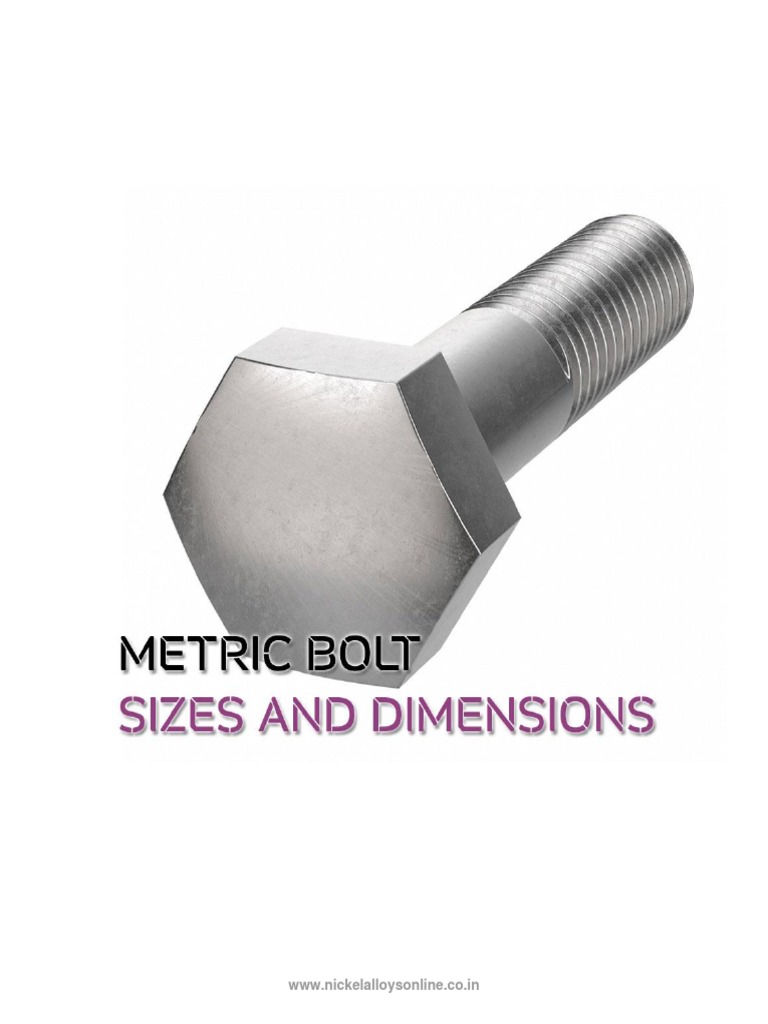 Metric Bolt Sizes and Dimensions | PDF | Screw | Steel