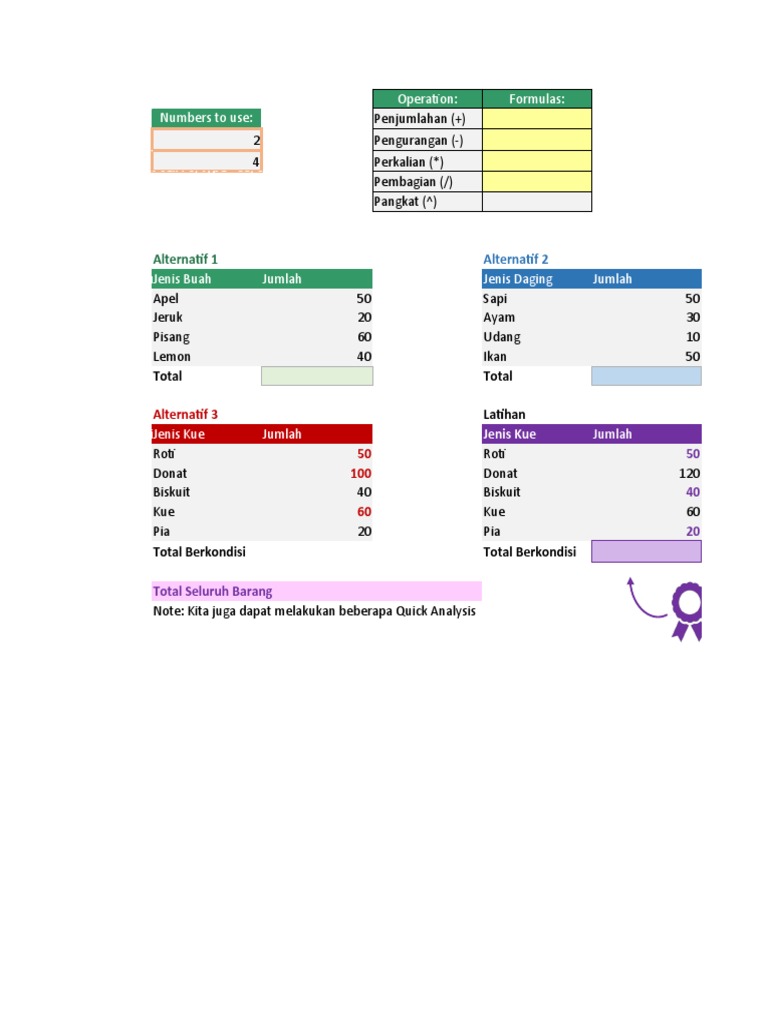 Pengenalan Microsoft Excel (Exercise Files) | PDF | Orange (Fruit ...