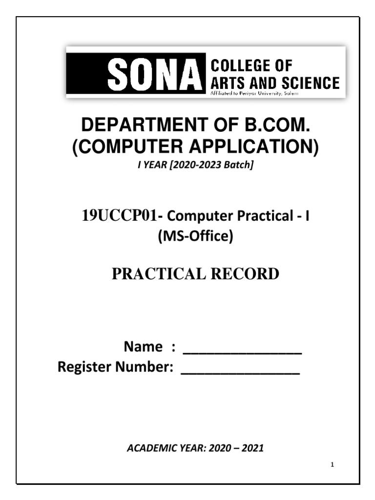 Computer Practical - I (MS-Office) | PDF