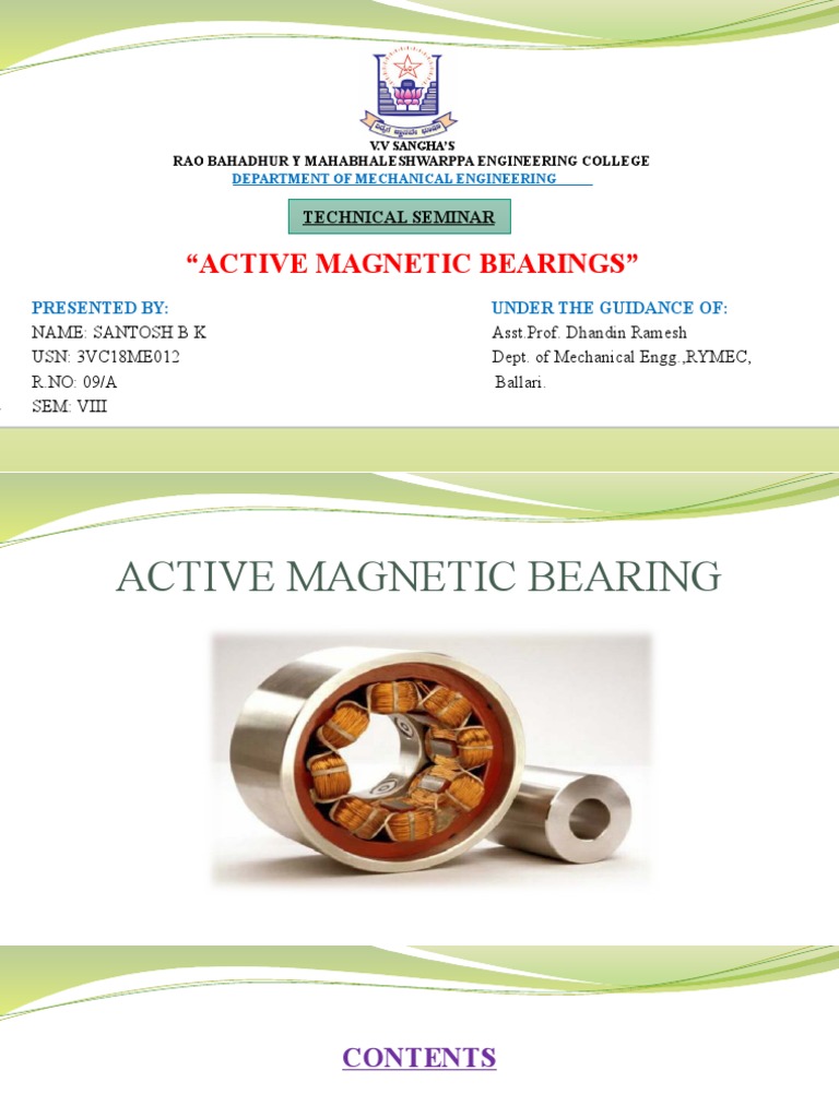 Active Magnetic Bearing | PDF | Bearing (Mechanical) | Electrical ...
