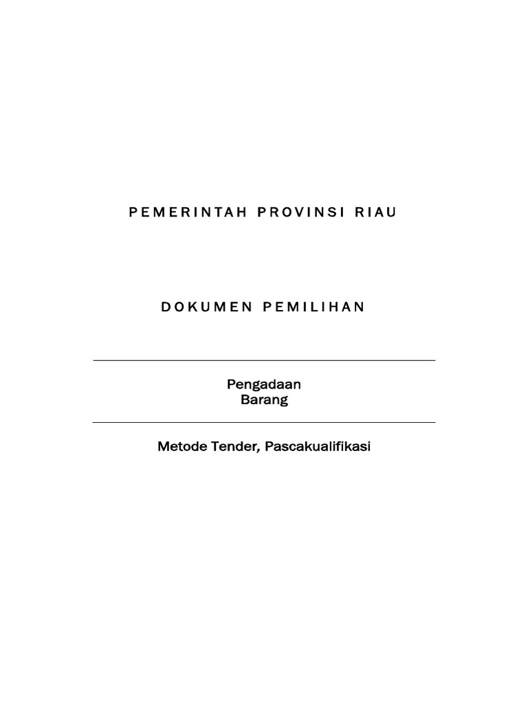 Dokumen Pemilihan Pascakualifikasi Belanja Modal Pengadaan Meubeler (DAK) | PDF