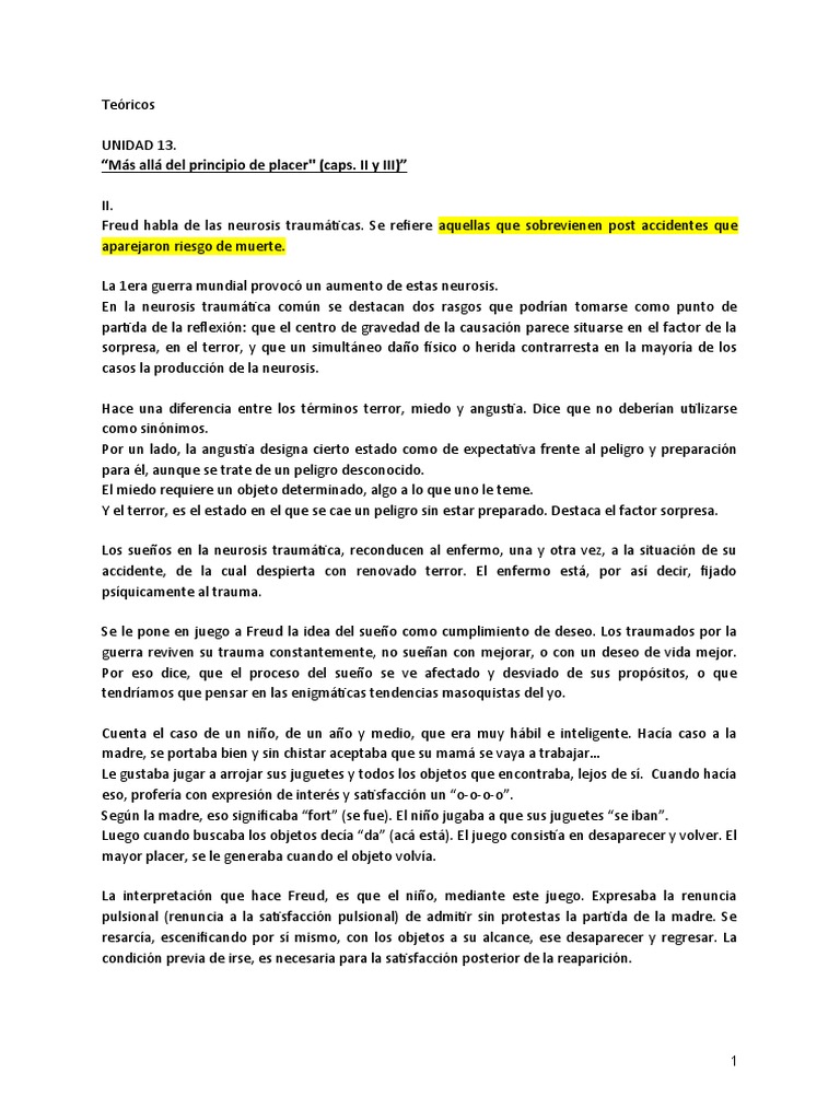 Psa Resumen 3er Parcial | PDF | Mente inconsciente | Neurosis
