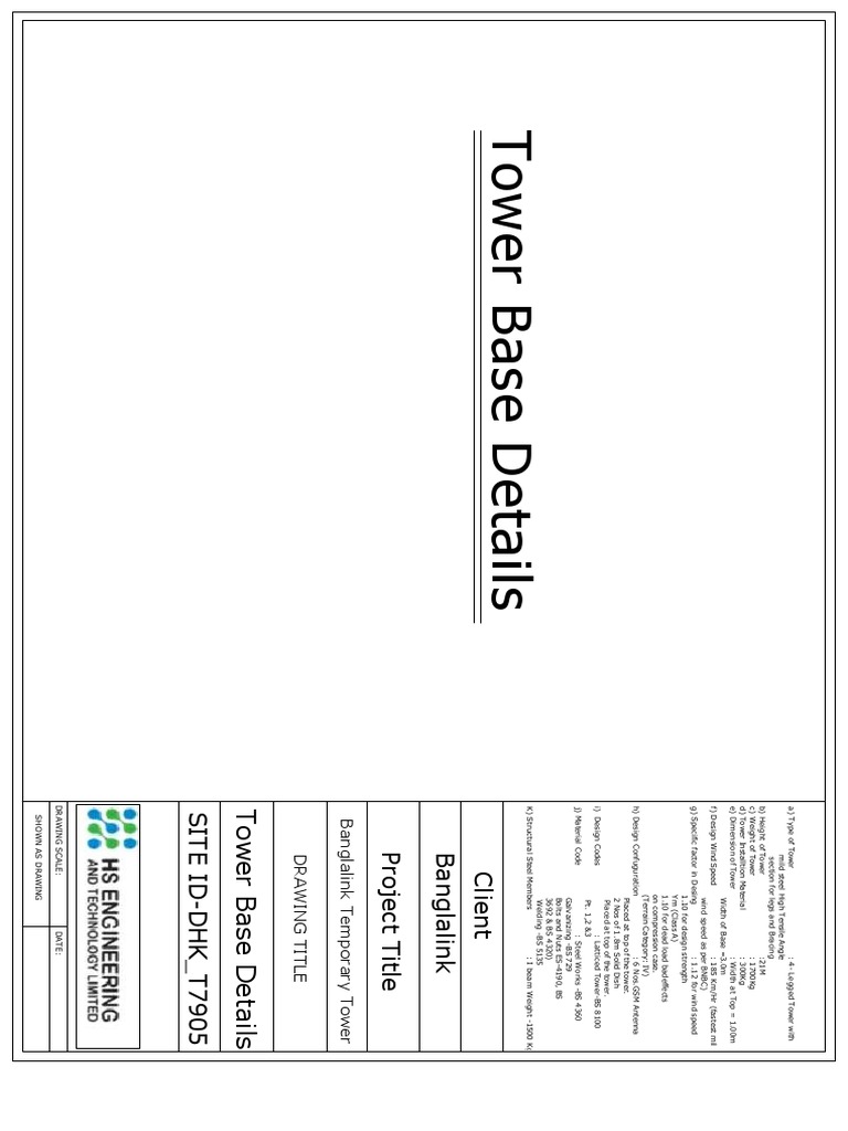 Tower Base Design | Download Free PDF | Screw | Structural Steel