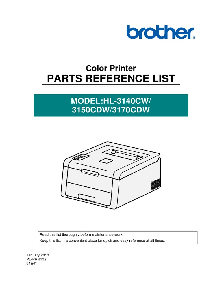 Parts Reference List: Color Printer | PDF | Manufactured Goods