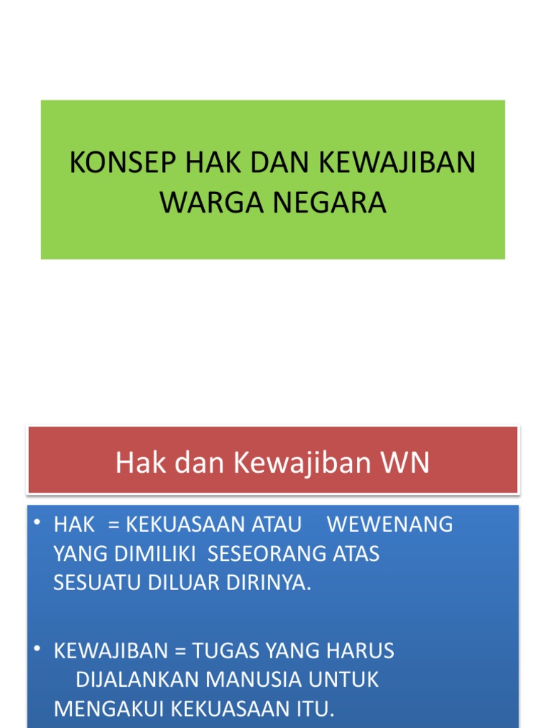 Hak Dan Kewajiban Warga Negara | PDF | Politik | Ilmu Sosial