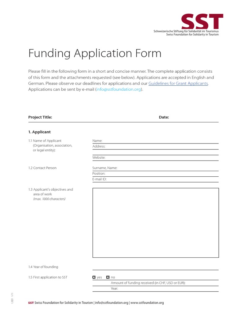 SST Funding Application Guidelines | PDF