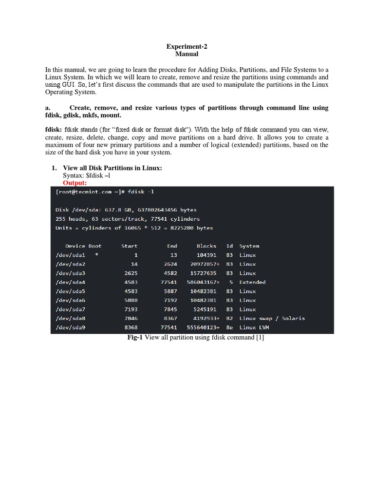 Manual of The Experiment1.2 Linux | PDF | File System | Data