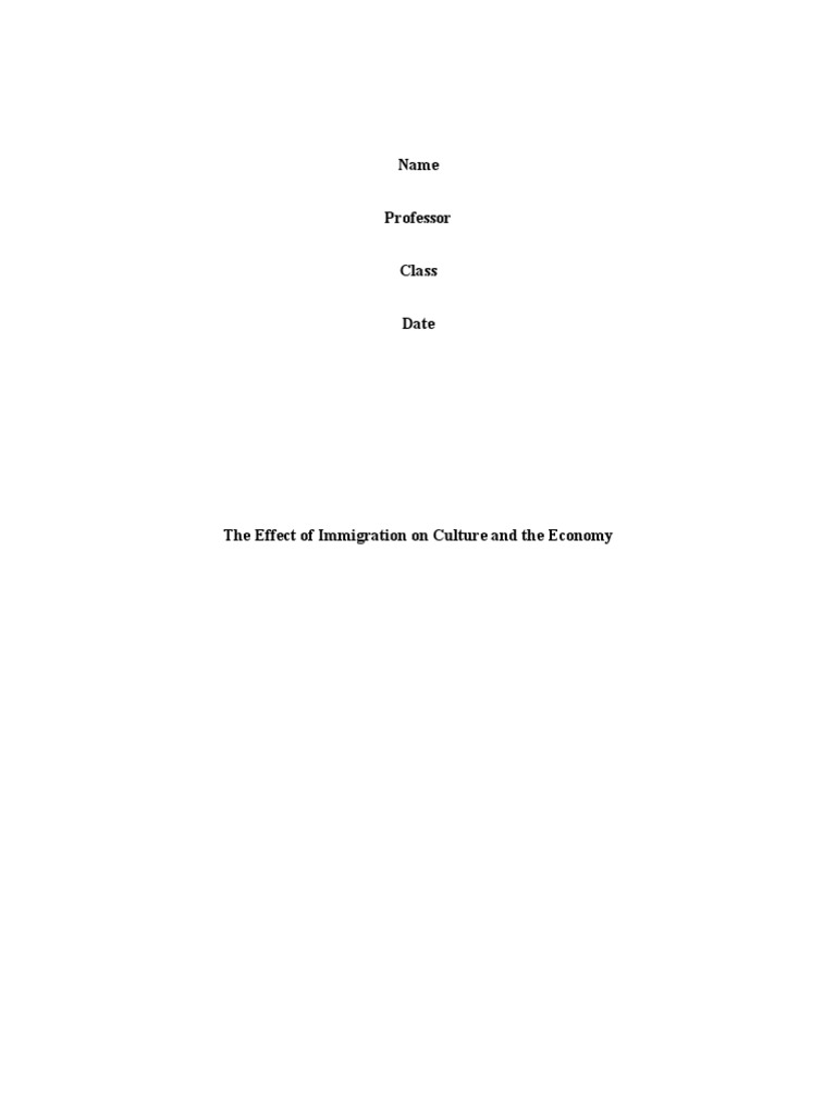 Name Professor Class Date | PDF | Immigration | Employment
